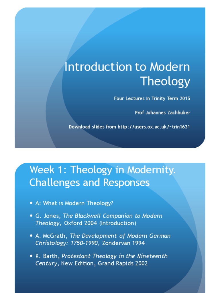 What Is Modern Theology? | PDF | Theology | Modernity