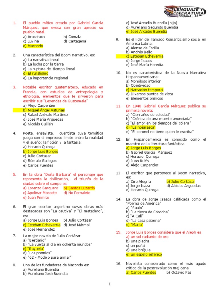 Lenguaje y Literatura | PDF | Gabriel García Márquez | Literatura en ...