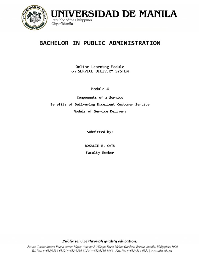 Module 4 Service Delivery System | PDF | Health Care