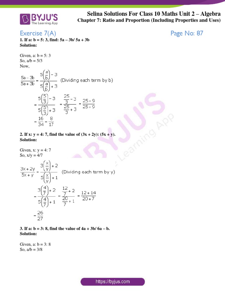 Selina Solutions Concise Maths Class 10 Chapter 7 | PDF | Ratio ...