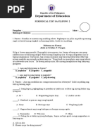 2ND Quarter Test-Tagalog-Reading and Literacy - Grade 1 | PDF