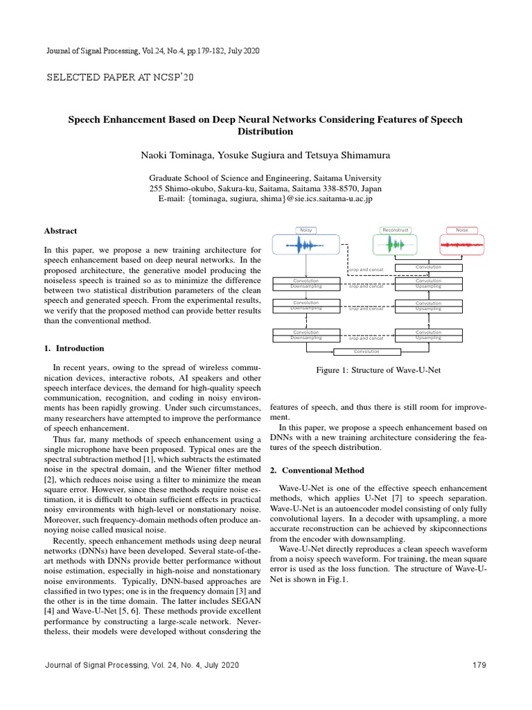 Selected Paper at Ncsp'20 | PDF | Signal To Noise Ratio | Deep Learning