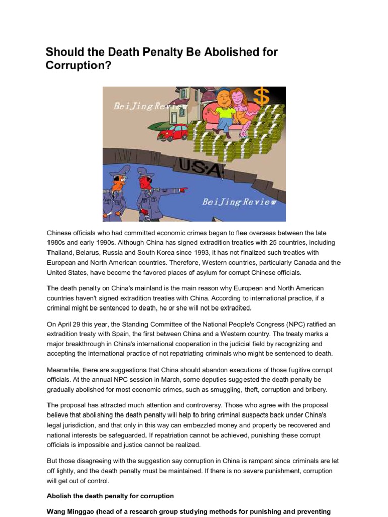 Should The Death Penalty Be Abolished For Corruption | PDF