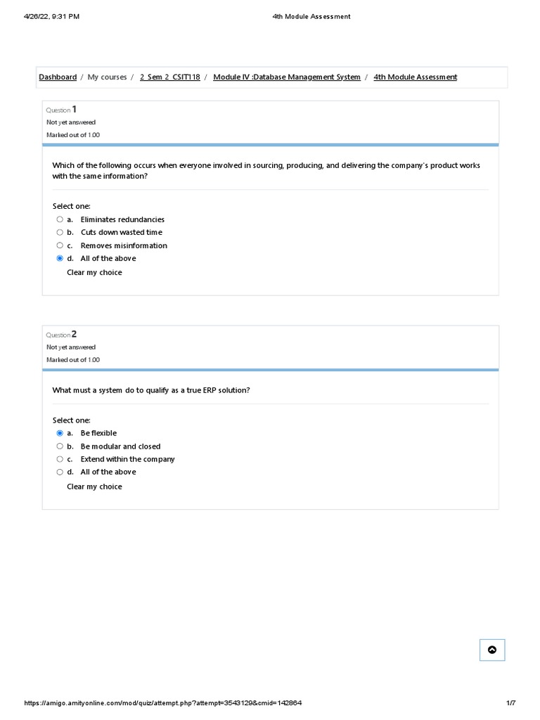 4th Module Assessment CSIT | PDF | Enterprise Resource Planning ... 4th Module Assessment CSIT | PDF | Enterprise Resource Planning ...