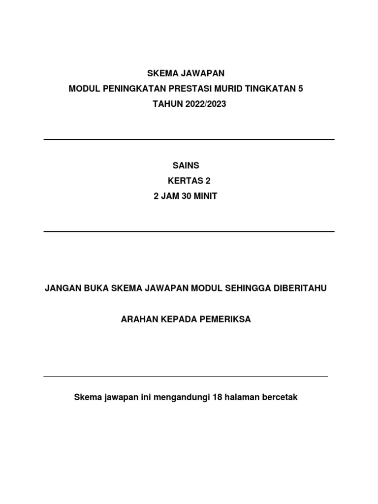 Skema Sains K2 Kedah 2022 Pdf