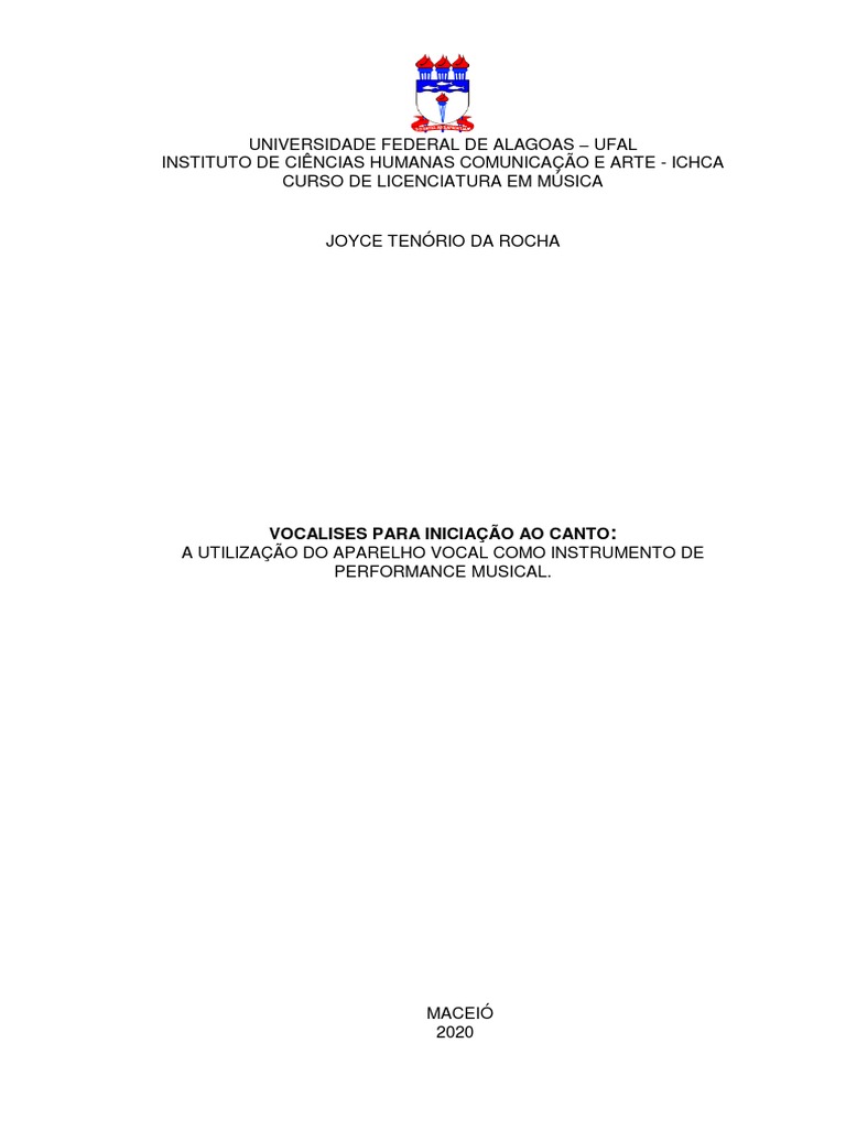 Vocalises para Iniciação Ao Canto - A Utilização Do Aparelho Vocal Como ...