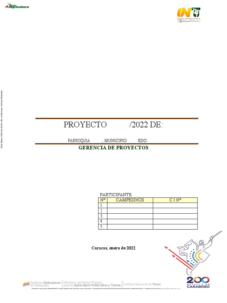 Formato de Proyectos Gerencia Proyectos Inti | PDF | Excedente ...