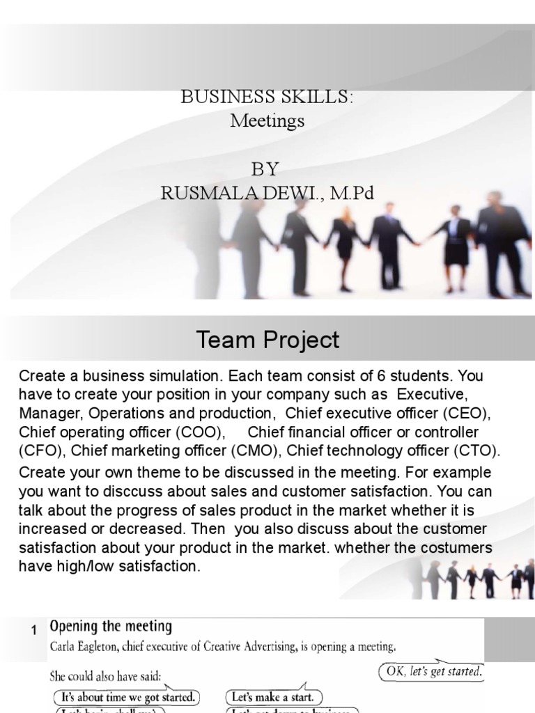 Modul 4 Unit 6 Meeting 12 & 13 Meetings Business Skill | PDF | Chief ...