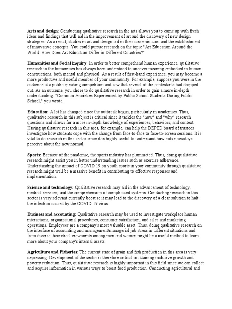 Arts and Design | PDF | Qualitative Research | Understanding