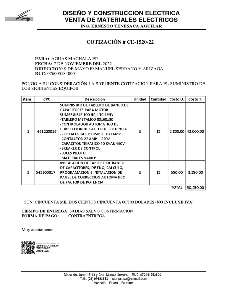 Cotizacion de Obras | PDF