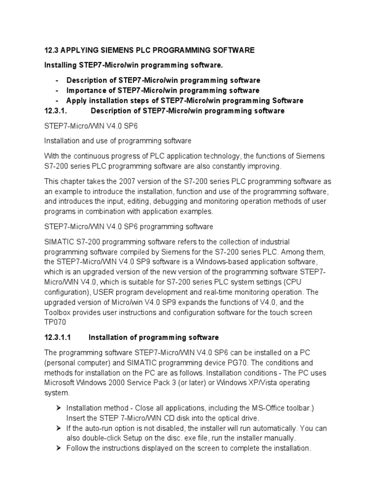 Install and Configure Siemens STEP7-Micro/win PLC Software | PDF ...