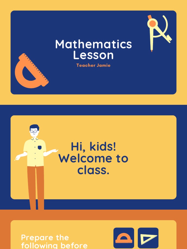 Blue and Yellow Illustrated Mathematics Lesson Education Presentation ...