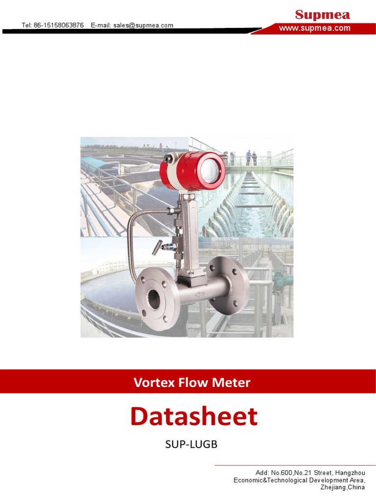 Sup-Lugb B Vortex Flowmeter Datasheet | PDF | Flow Measurement ...