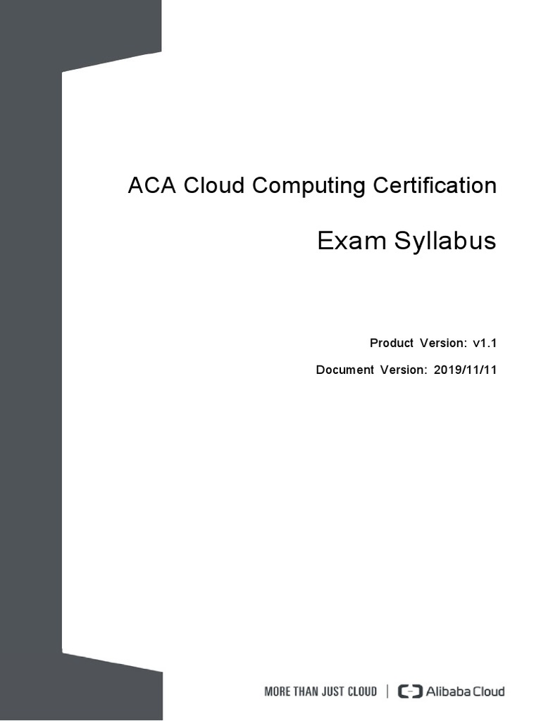 ACA Cloud Computing Certification Exm Syllabus | PDF | Cloud Computing ... ACA Cloud Computing Certification Exm Syllabus | PDF | Cloud Computing ...