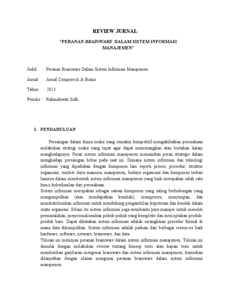 REVIEW JURNAL (Nur'aini Azizah :2001124974) | PDF