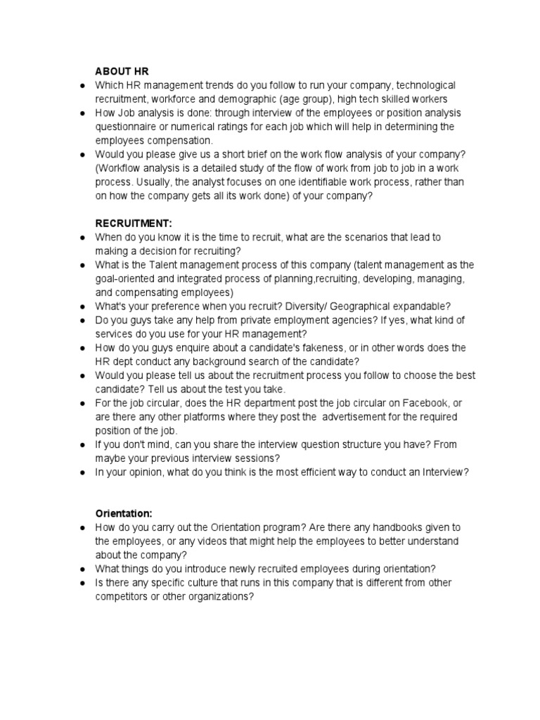 HRM Interview | PDF | Recruitment | Organizational Behavior