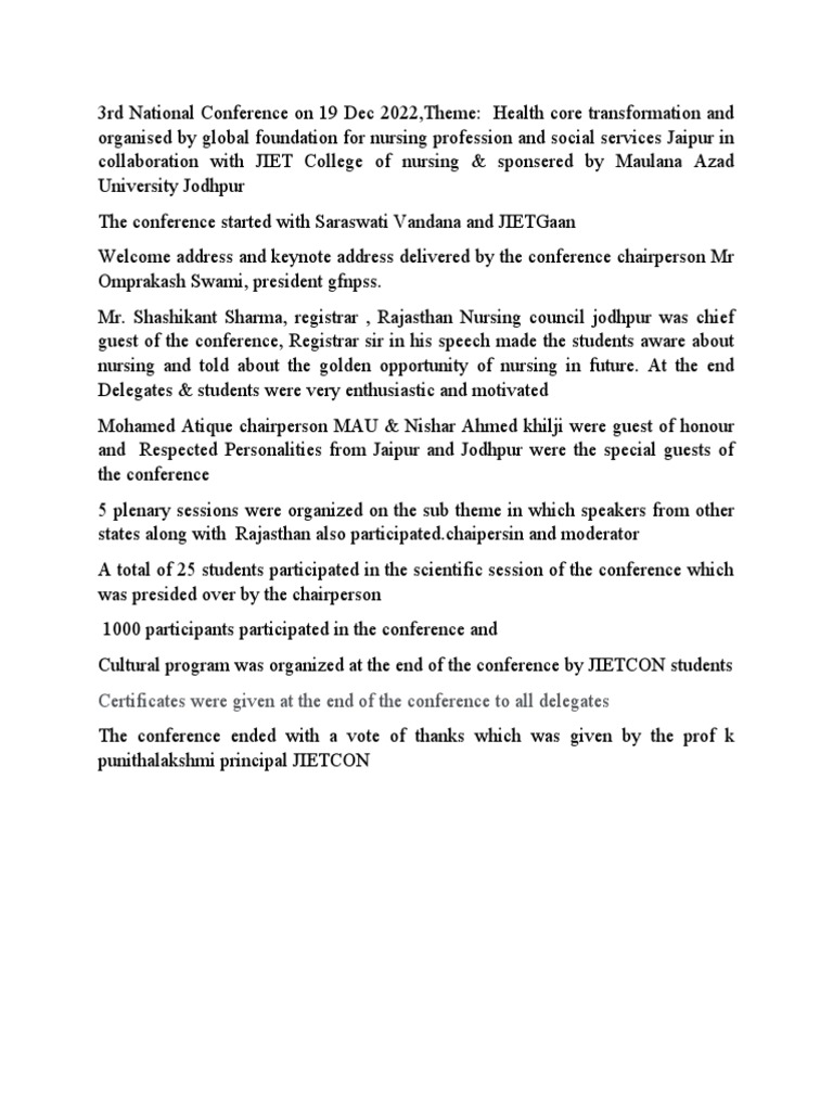 3rd National Conference | PDF