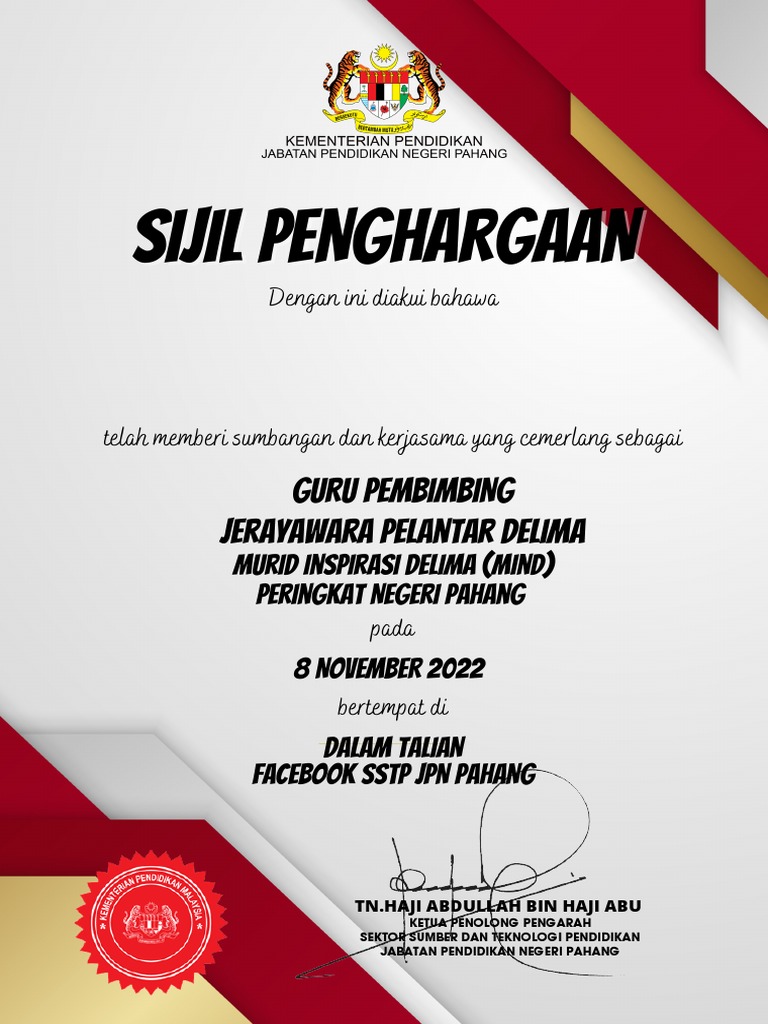 Contoh Sijil Penghargaan Ajk Kelab Sijil Penghargaan - vrogue.co