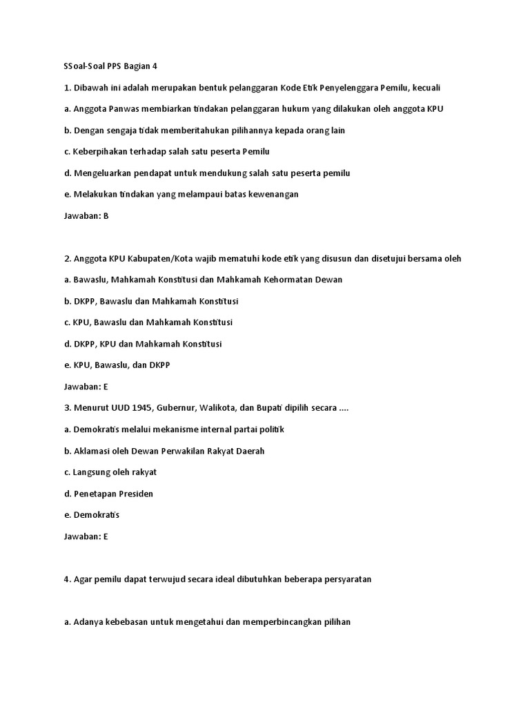 Soal PPK Dan Pps | PDF | Hukum