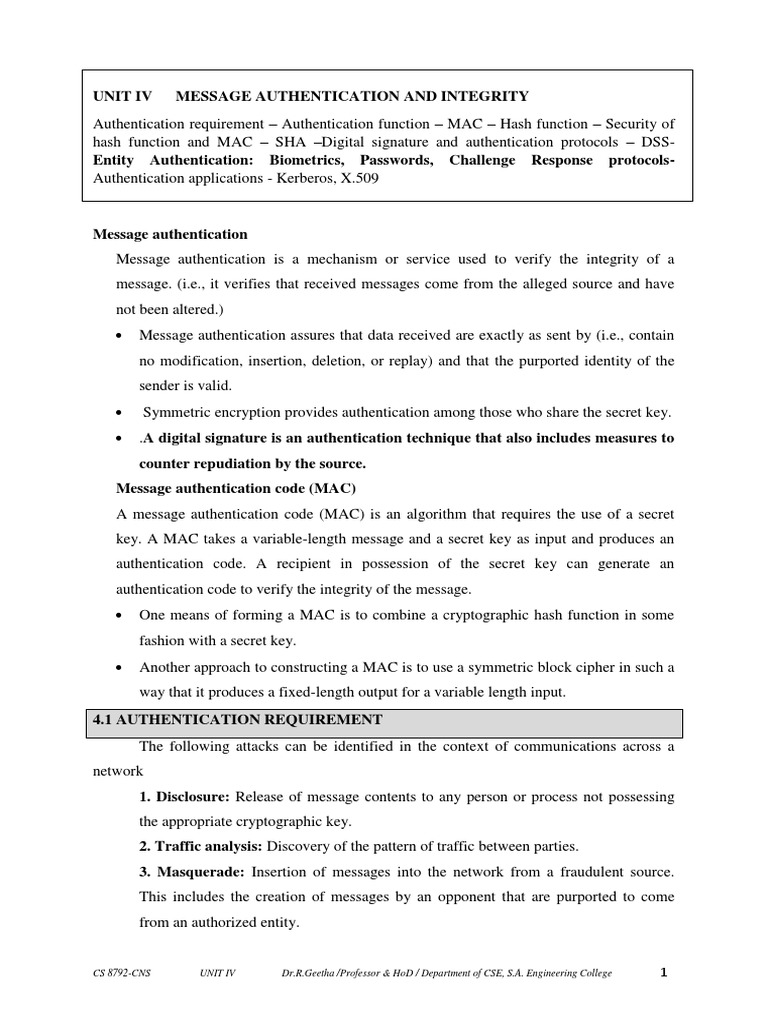 CNS Unit IV Notes | PDF | Key (Cryptography) | Cryptography CNS Unit IV Notes | PDF | Key (Cryptography) | Cryptography