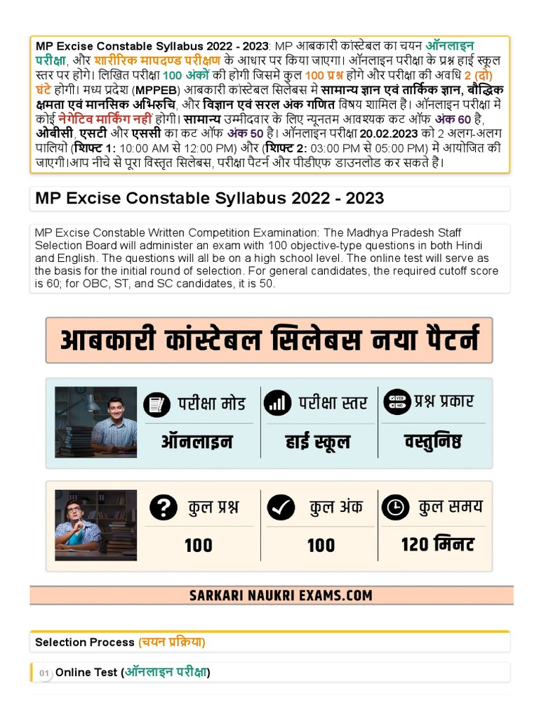 1668682433sarkarinaukriexamscom Mp Excise Syllabus | PDF