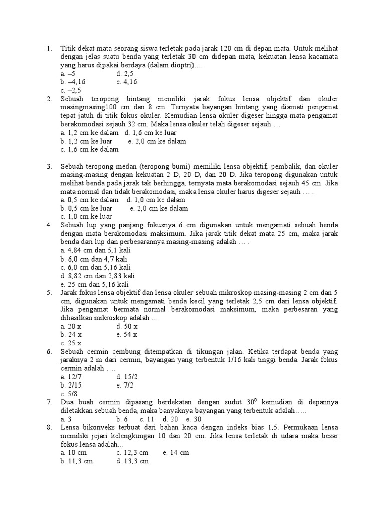 Soal Alat Optik | PDF