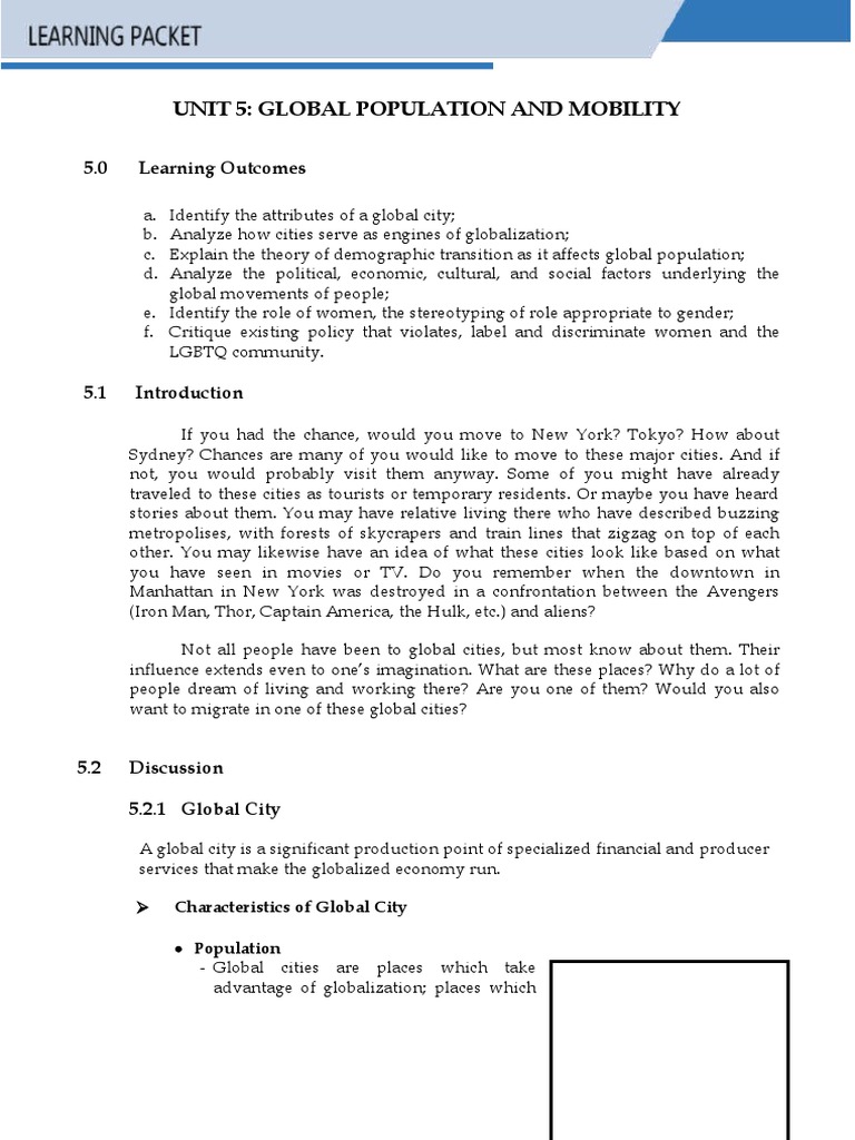 The Contemporary World Module 5 | PDF | Human Migration | Globalization