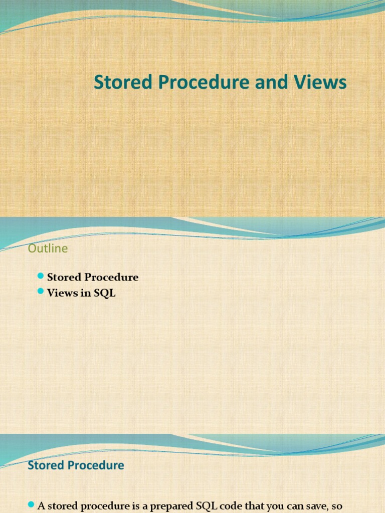 15.stored Procedure Views | Download Free PDF | Sql | Data