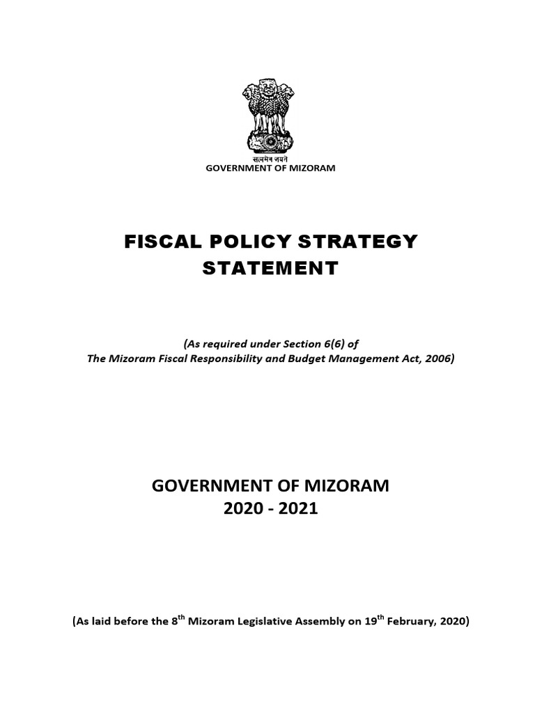 Fiscal Policy Strategy 2020 21 | PDF | Taxes | Government Budget Balance