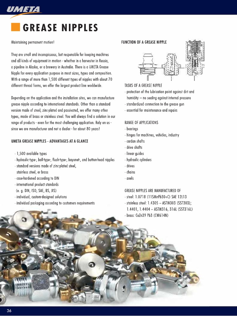 Catalog Umeta Grease Fittings | PDF