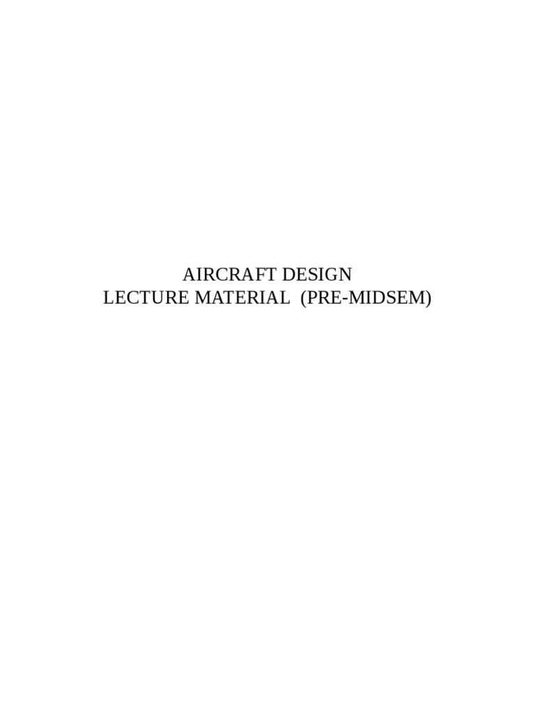 Aircraft Design Notes 1 | PDF | Aircraft | Fighter Aircraft