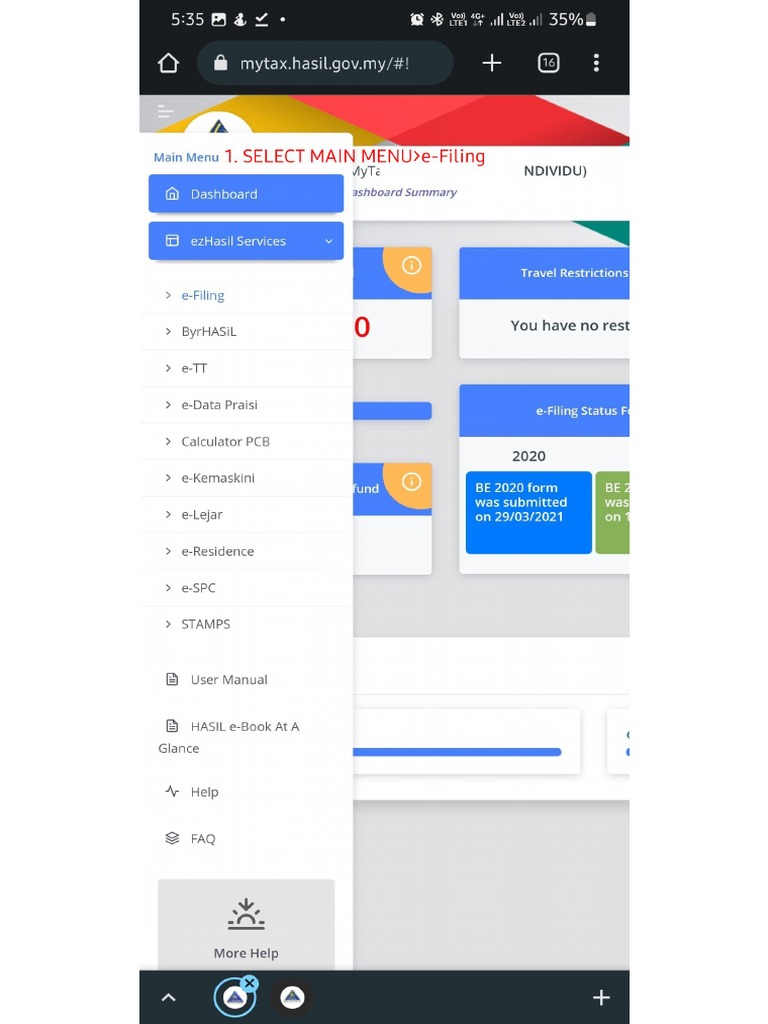 How To Download E-Be LHDN | PDF