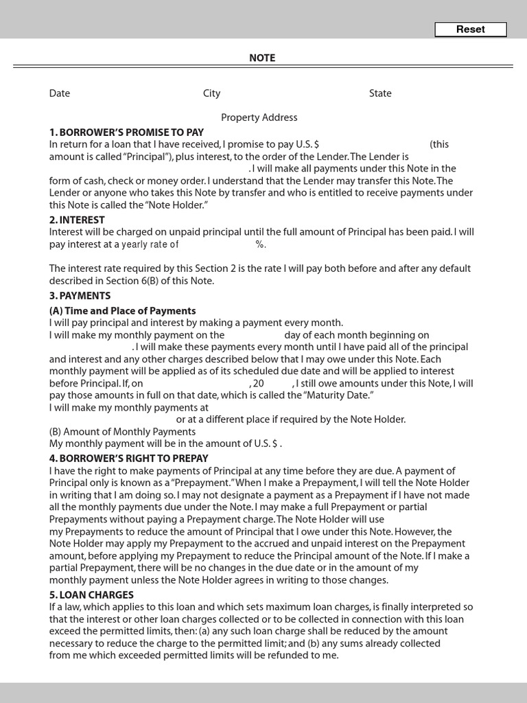 Mortgage Note | PDF | Interest | Debt