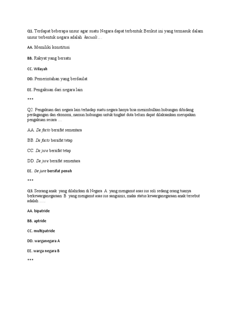 PKN - Template Soal Untuk Aplikasi Baru 2022 | PDF