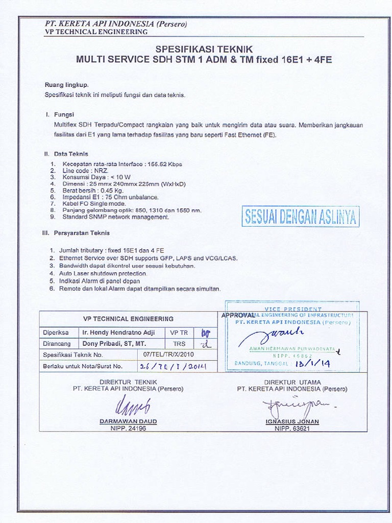 Spektek Mux SDH Stm-1 | PDF