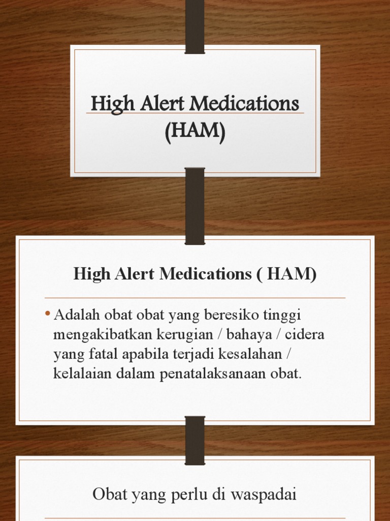 High Alert Medications (HAM) | PDF