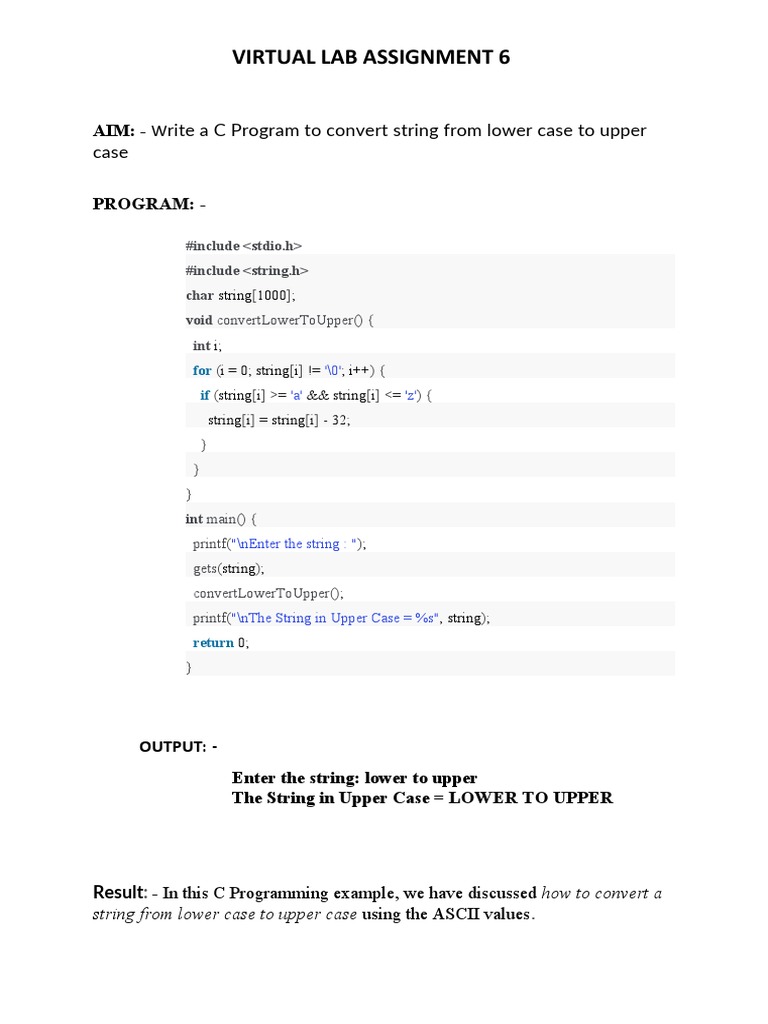 Virtual Lab Assignment 6 | PDF
