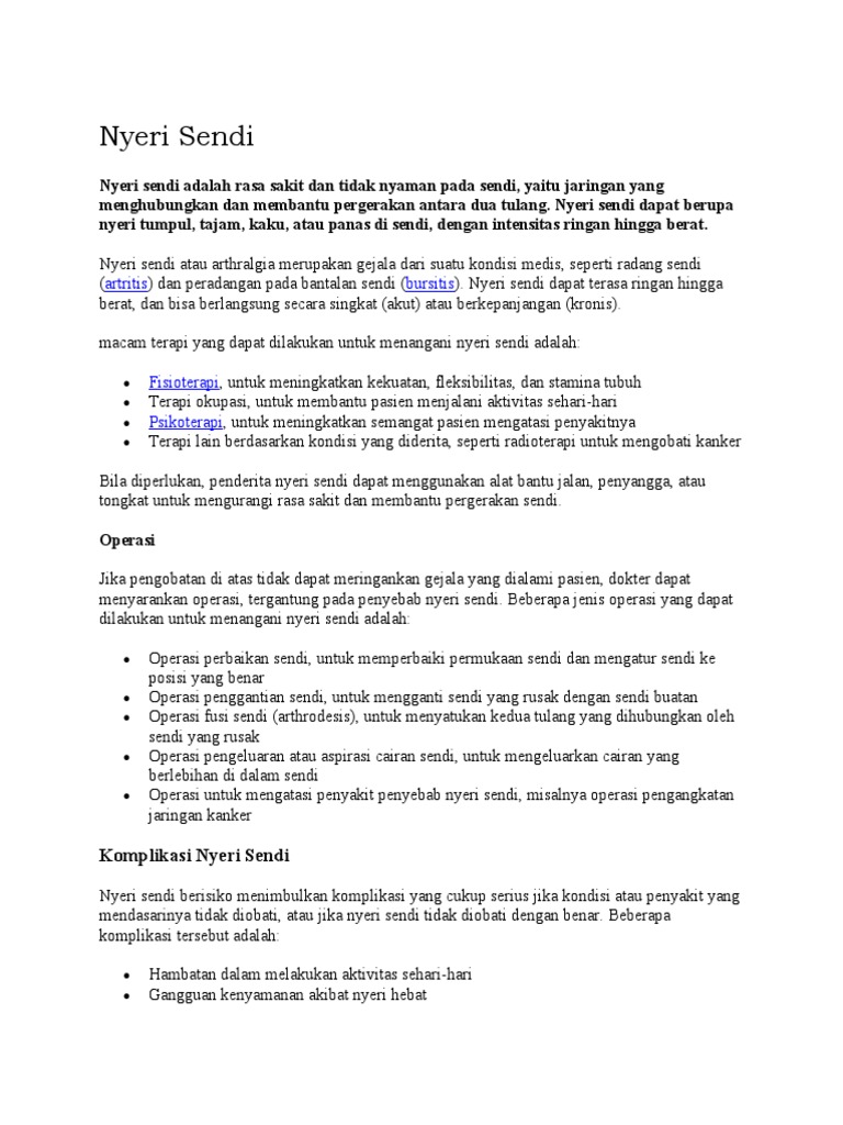 Nyeri Sendi | PDF