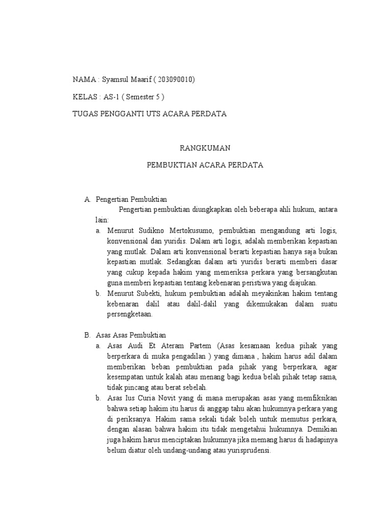 Tugas Uts Acara Perdata | PDF