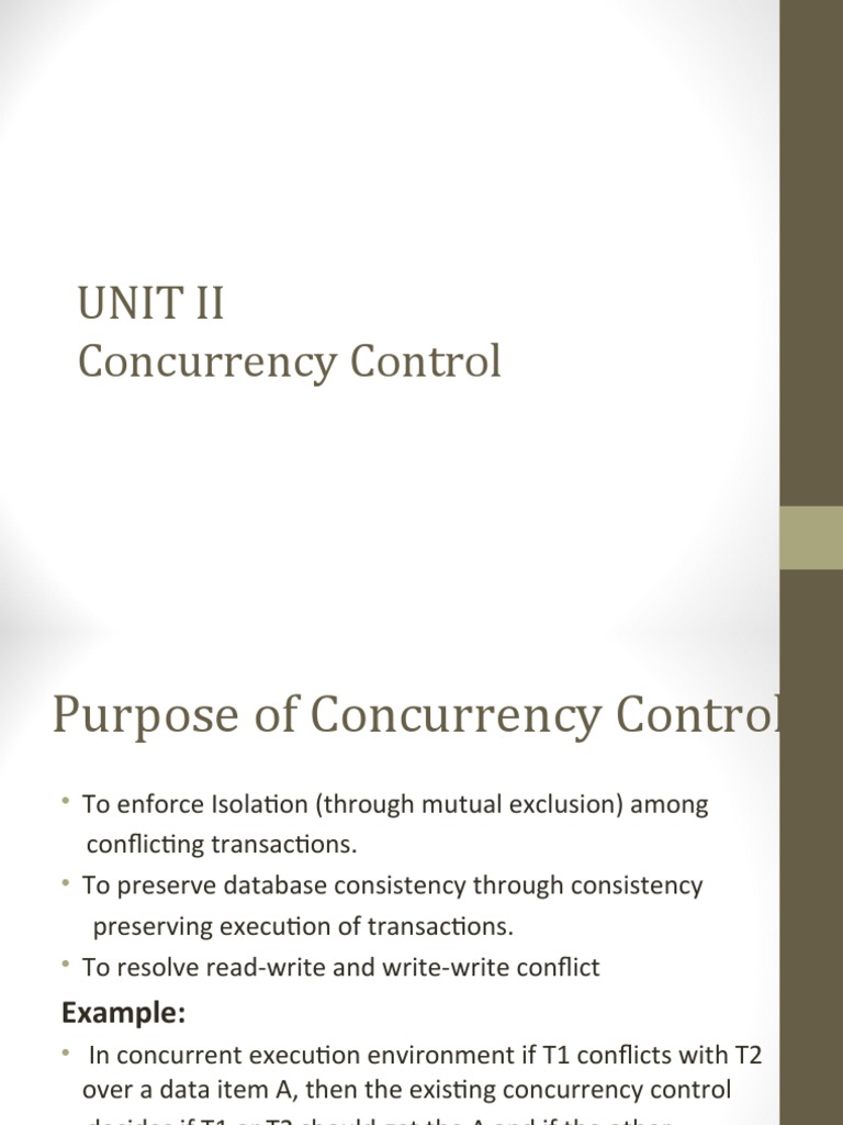 Concurrency Control Pdf Database Transaction Information Management