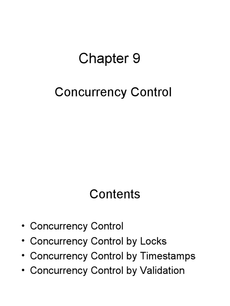 Concurrency Control Contents Concurrency Control Concurrency Control Download Free Pdf Data