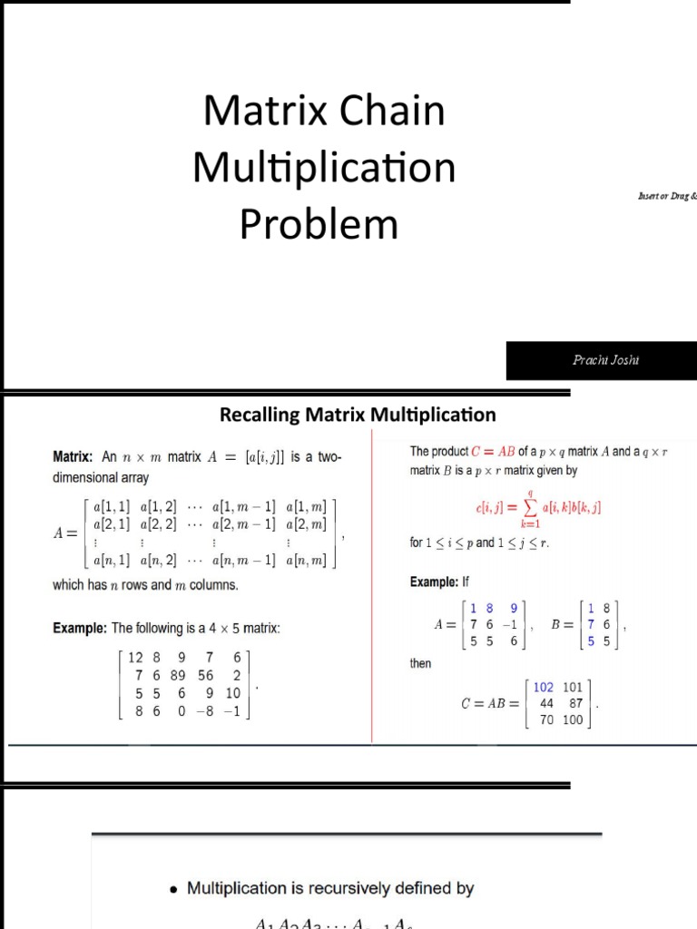 Matrix Chain Multiplication Problem | PDF