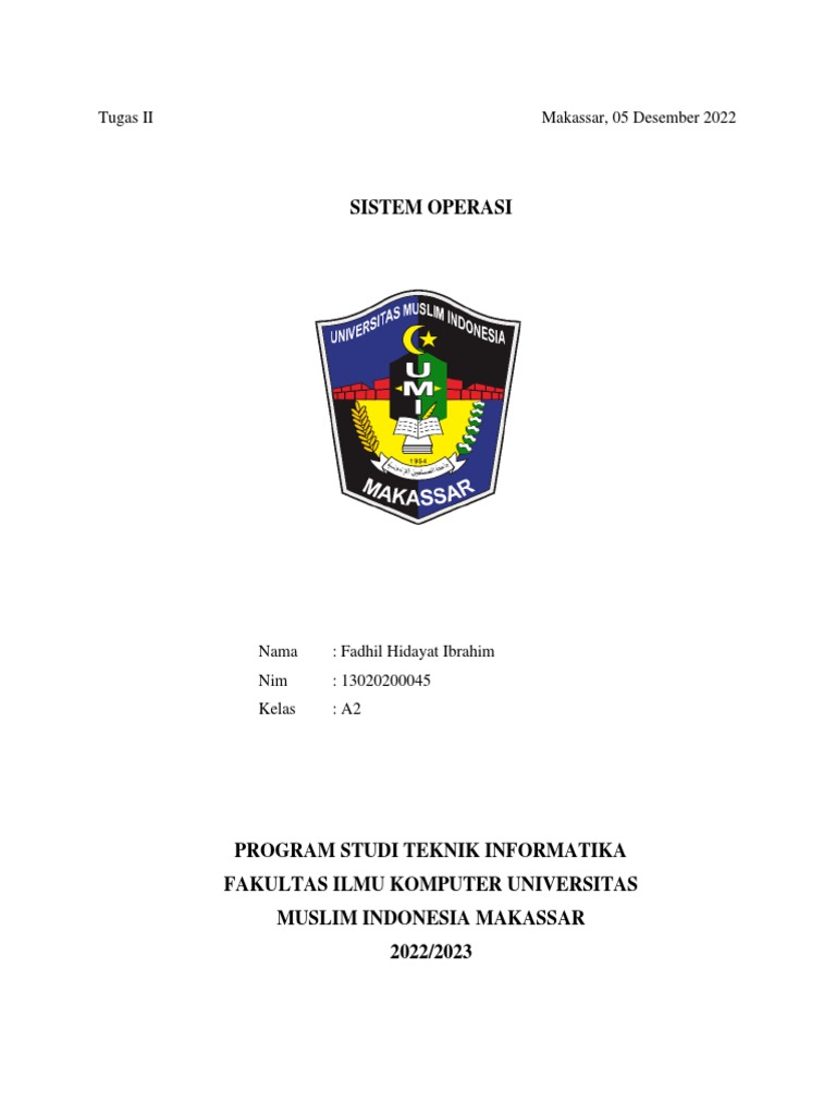 13020200045-Fadhil Hidayat Ibrahim-SO Tugas2 | PDF