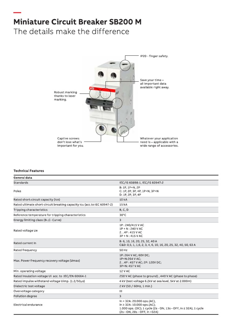 MCB Datasheet | PDF