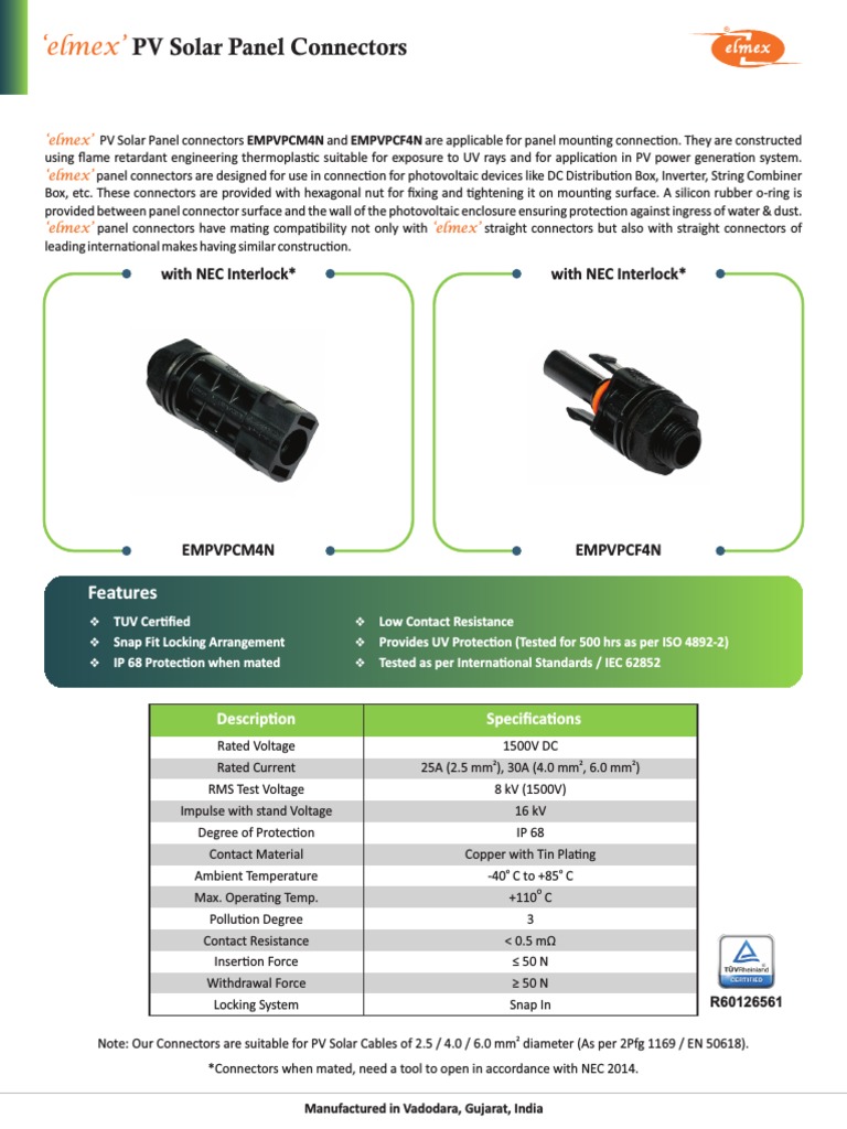 Panel Connectors | Download Free PDF | Electrical Connector | Photovoltaics