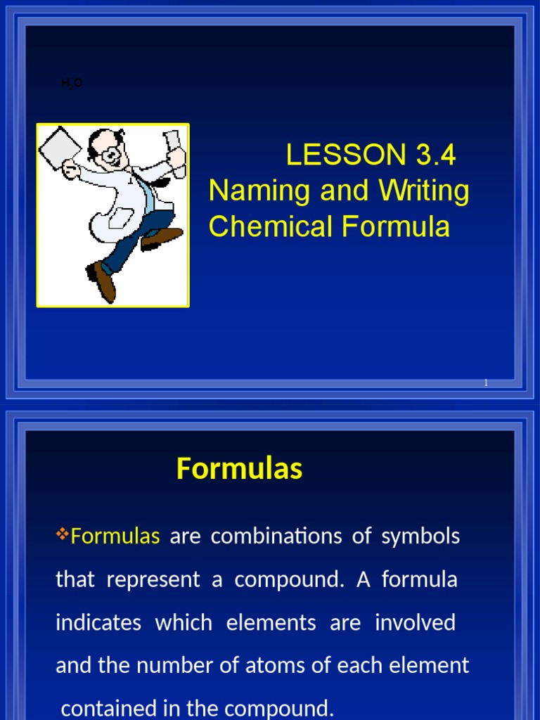 Lesson 3.4 (Formula Writing) | PDF | Ion | Acid