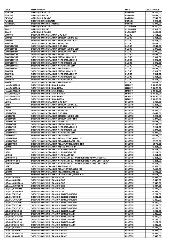 Price List 2016 Illustri | PDF