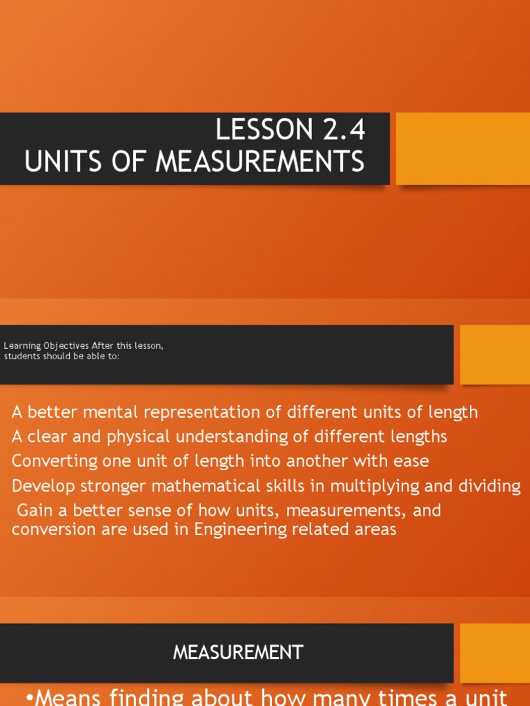 LESSON 2.4 UNITS OF MEASUREMENTS v2 | PDF | Kilogram | International ...