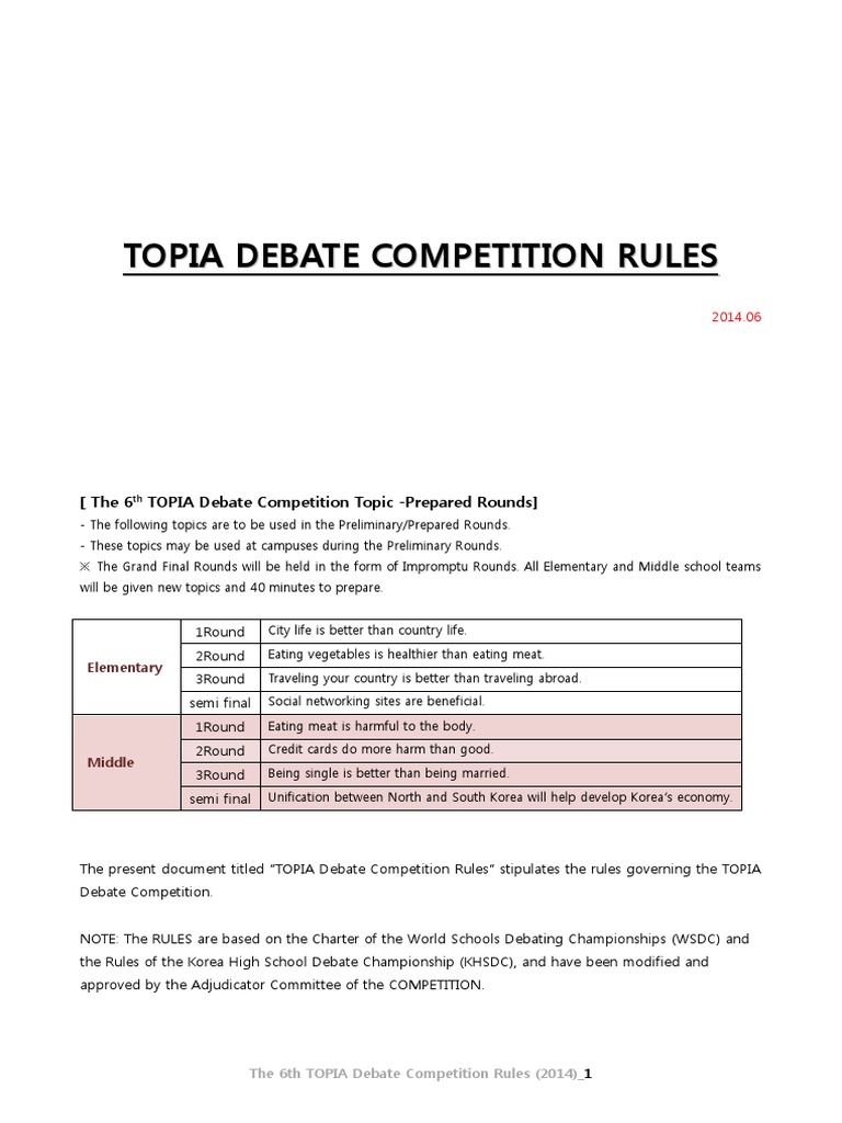 Debate Rules for Students | PDF | Sports & Recreation