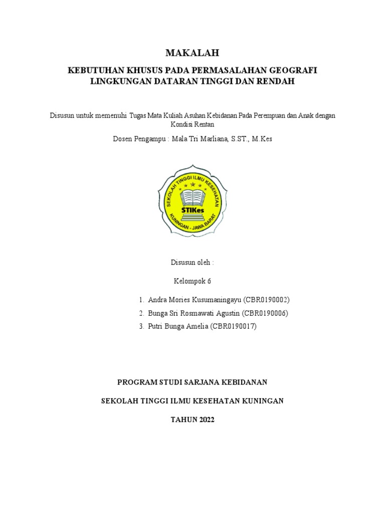 Kebutuhan Khusus Pada Permasalahan Geografi Lingkungan Dataran Tinggi ...